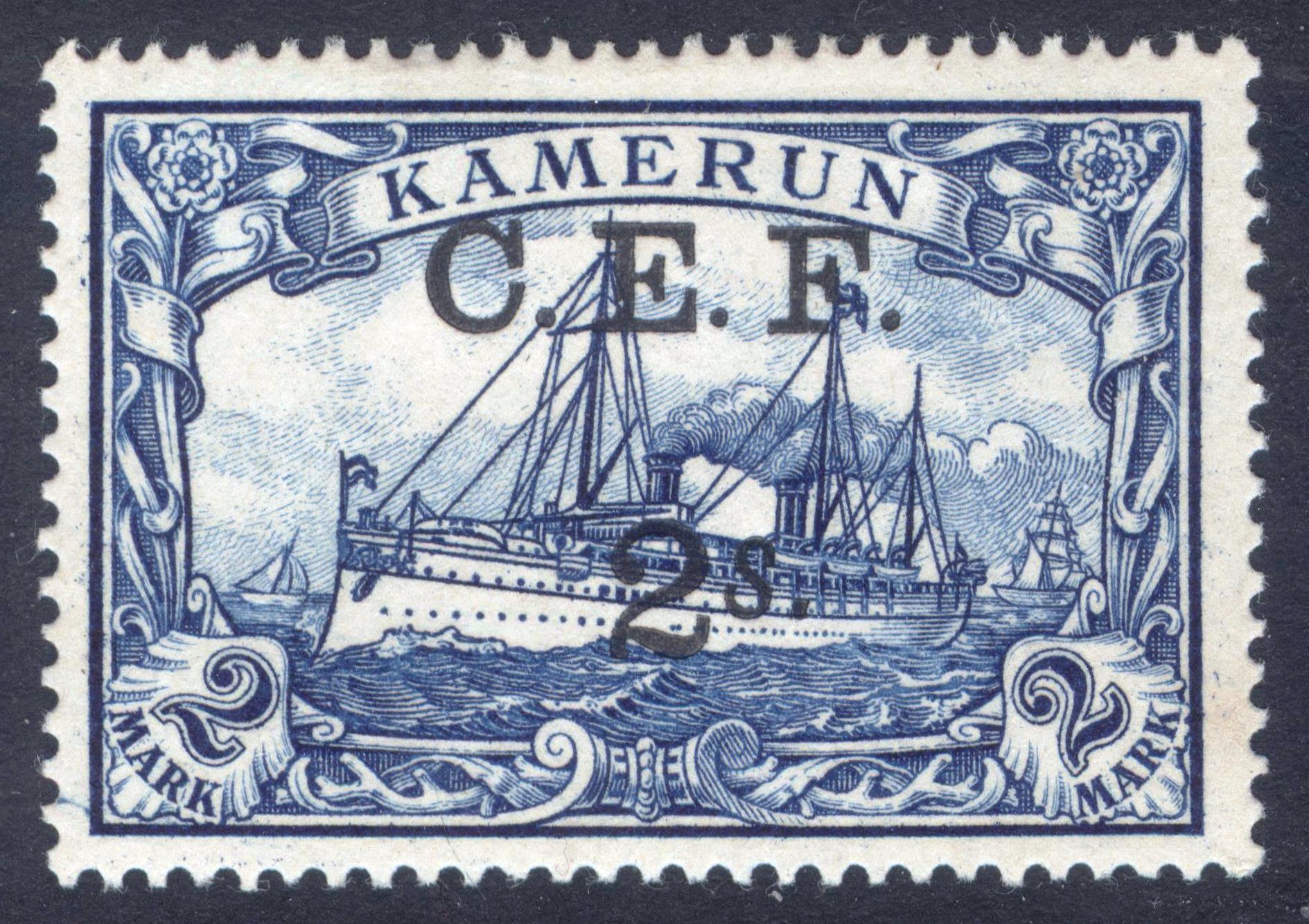 Cameroun 1915 2s Blue CEF on German issue Scott 63 SG B11 MH Scott Cat ...