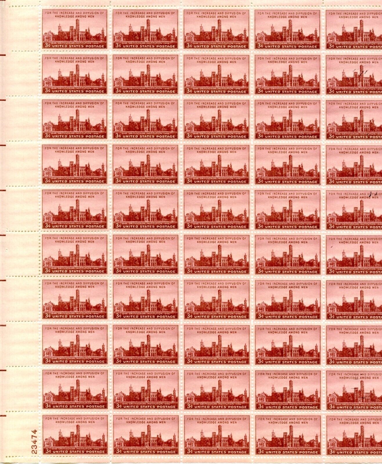 United States Scott #943 Smithsonian Complete Sheet Intact Selvage Mint ...