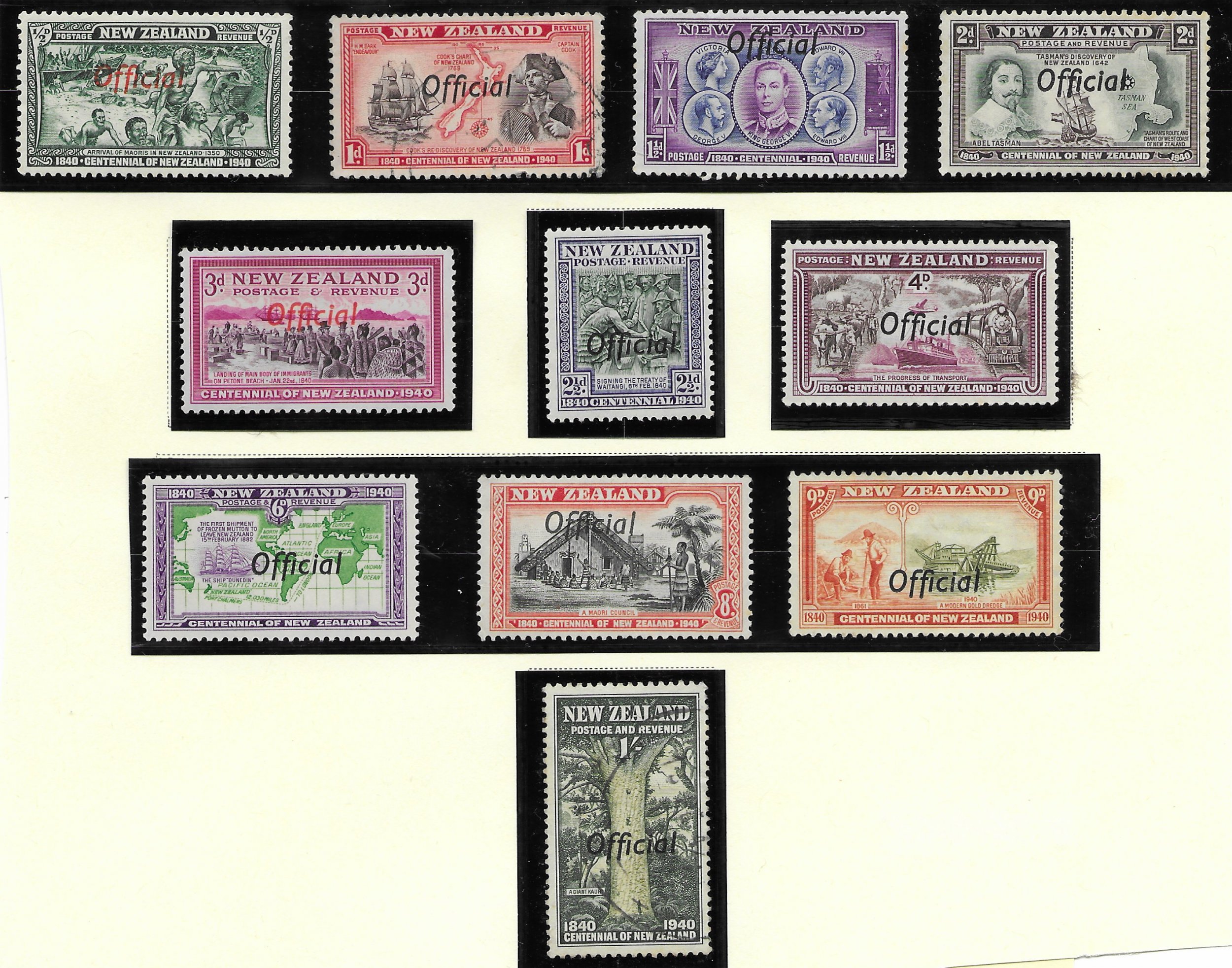 New Zealand #O76-O86 MH. 'Official. Centennial of New Zealand. *O77 ...