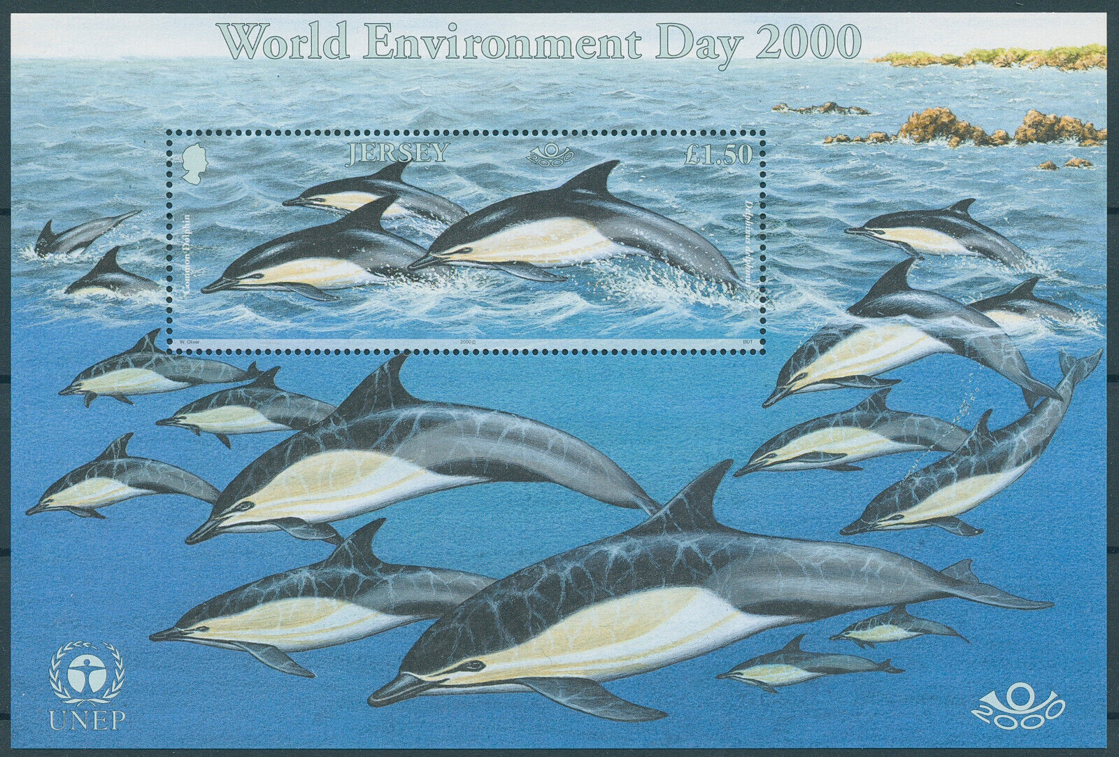 Jersey 2000 MNH Dolphins Stamps World Environment Day Marine Animals 1v ...