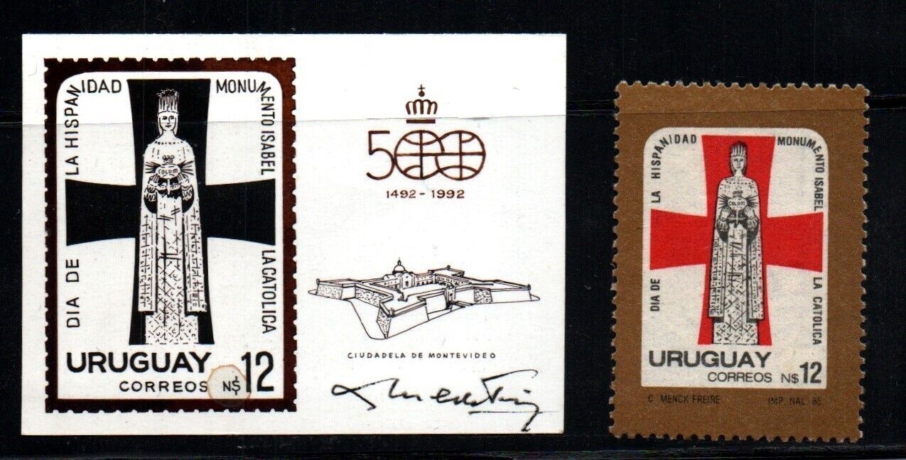 1985 Uruguay Columbs flag Essay Artist signed Photo proof Hispanidad ...