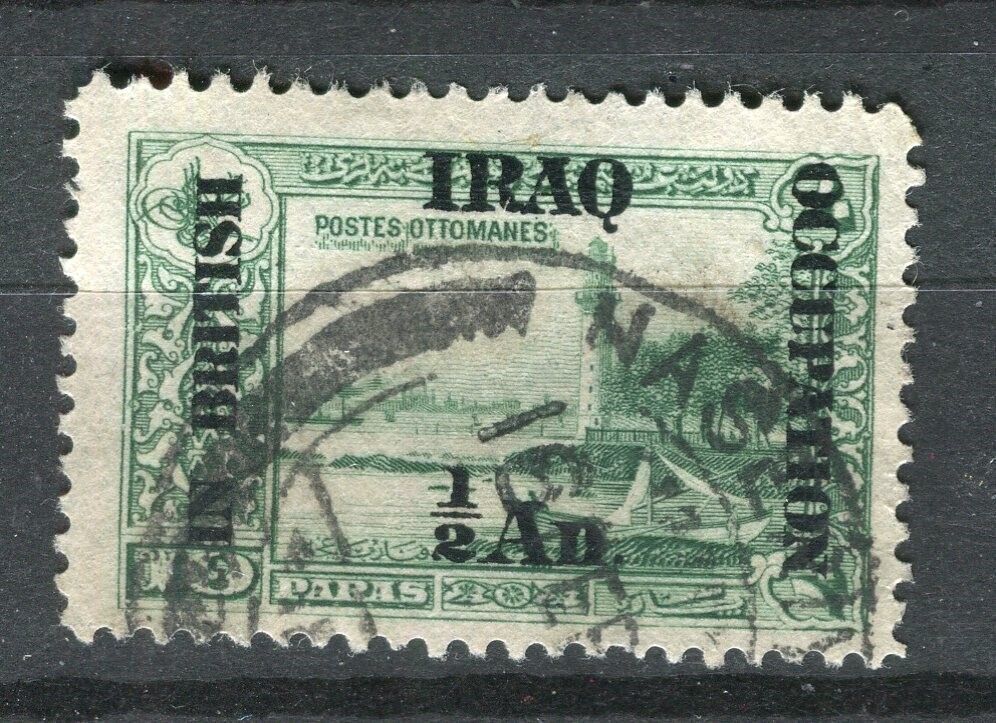IRAQ; 1918 early BRITISH OCCUPATION surcharged 1/2a. value | Middle ...
