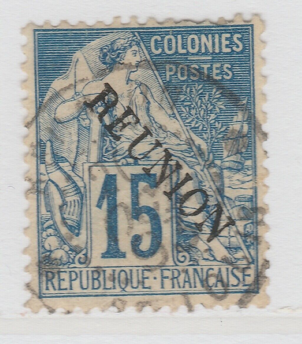 French Colony Reunion 1891 Overprint 15c Used Stamp A20P49F2803 ...