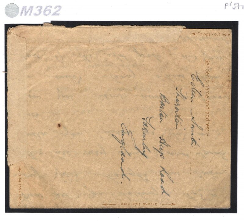 GB WW2 Air-Letter MAIL BRITISH POW JAPAN Liverpool Forces Military 1945 ...