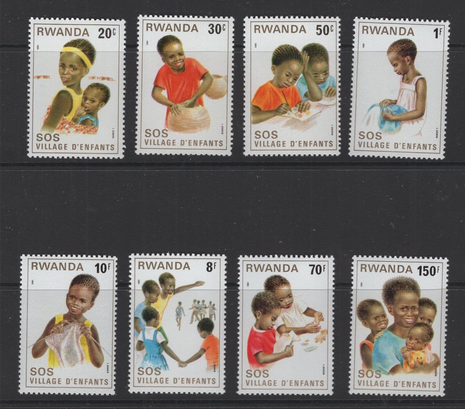Rwanda #1019-26 (1981 SOS Children's Village set) VFMNH CV $7.35 ...