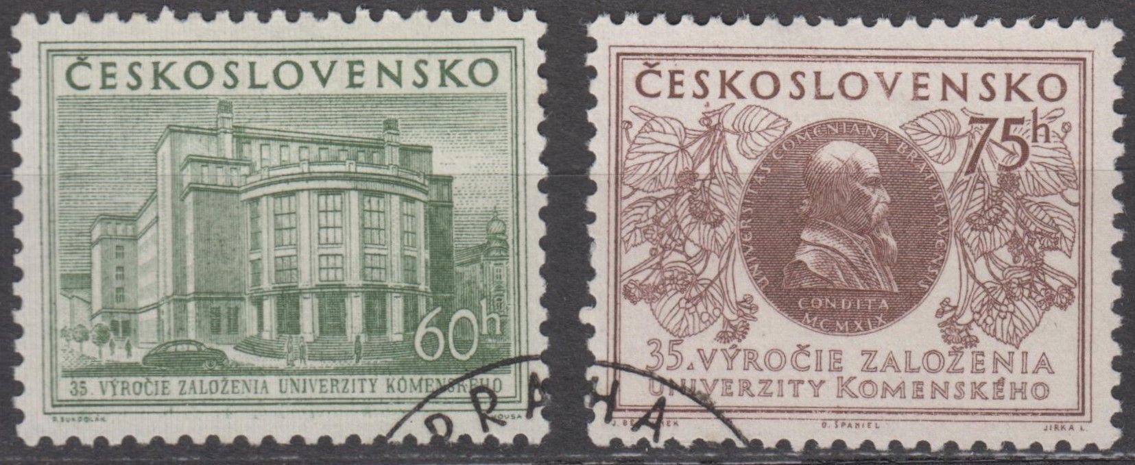 Czechoslovakia Scott #683-684 1955 Used | Europe - Czech Republic ...