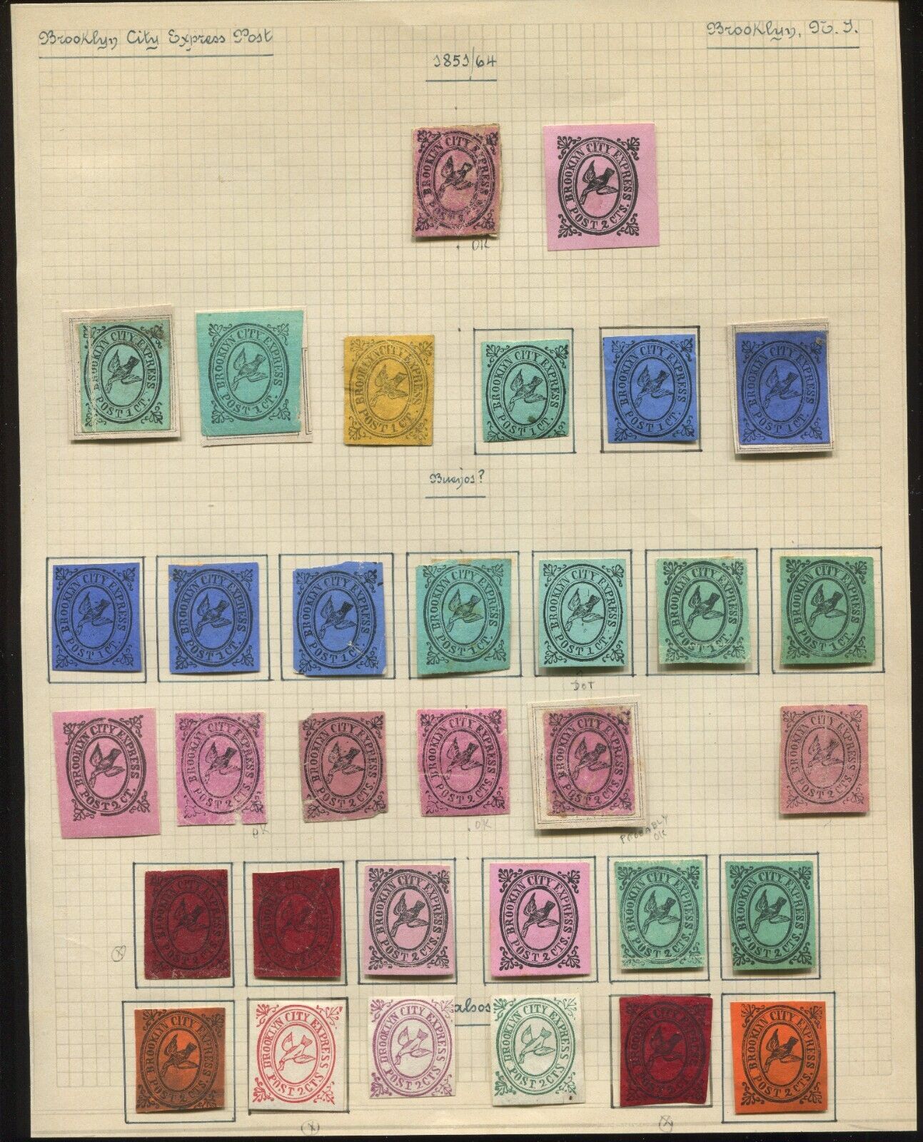 Brooklyn City Express Post Reference LOT of 59 Forgery Stamps L5012Q ...