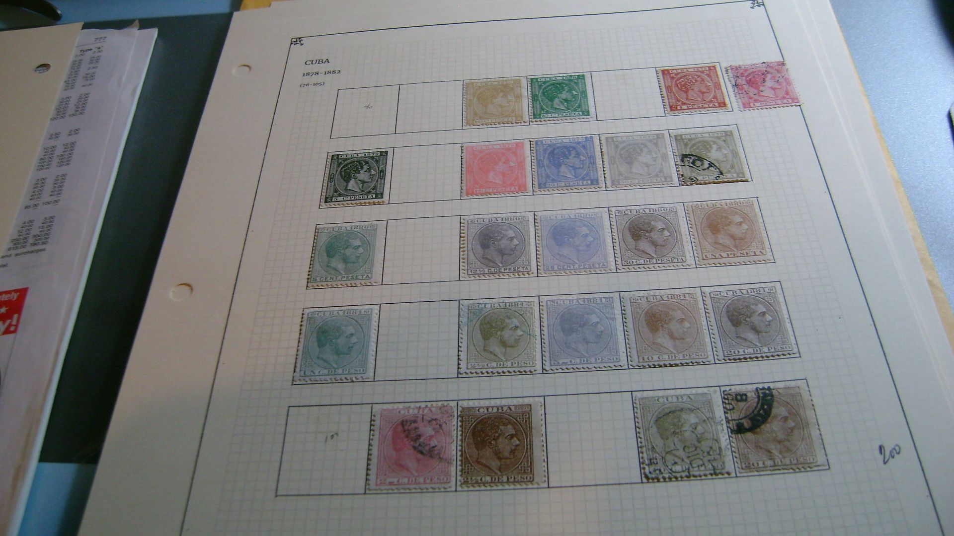 Cuba-(1878)-Lot of 23-Stamps on Album Page-Mh and Used -Scott Catal ...