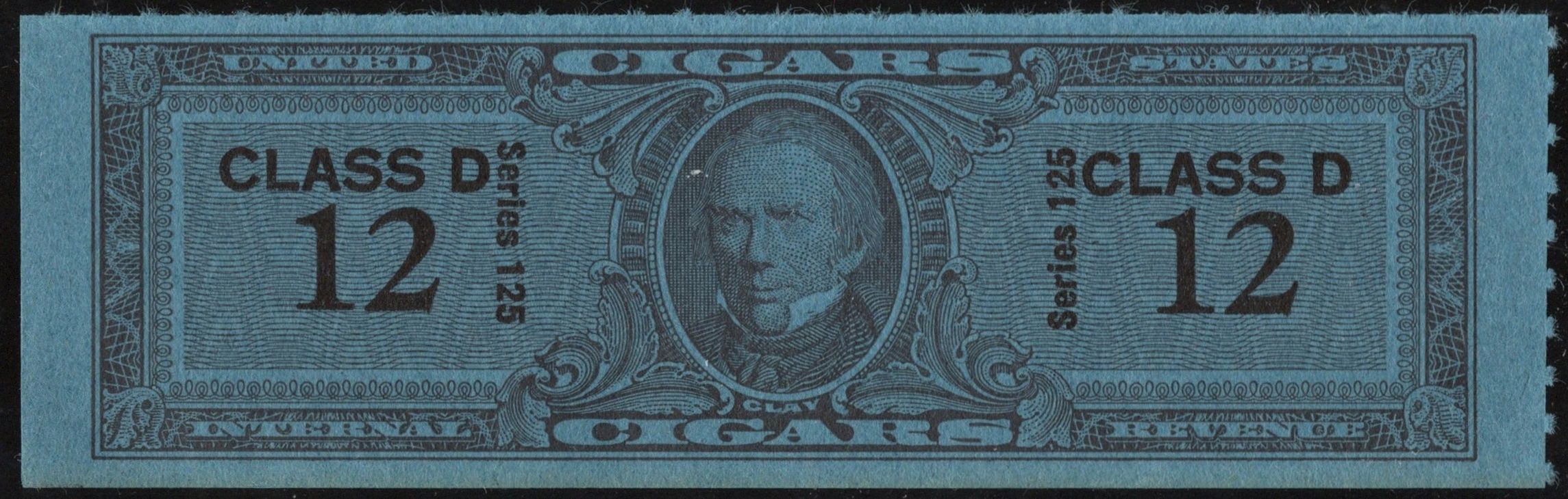 TC2637a Series 125: Class D Cigar Revenue Stamp: 12 Cigars (1955) NGAI ...