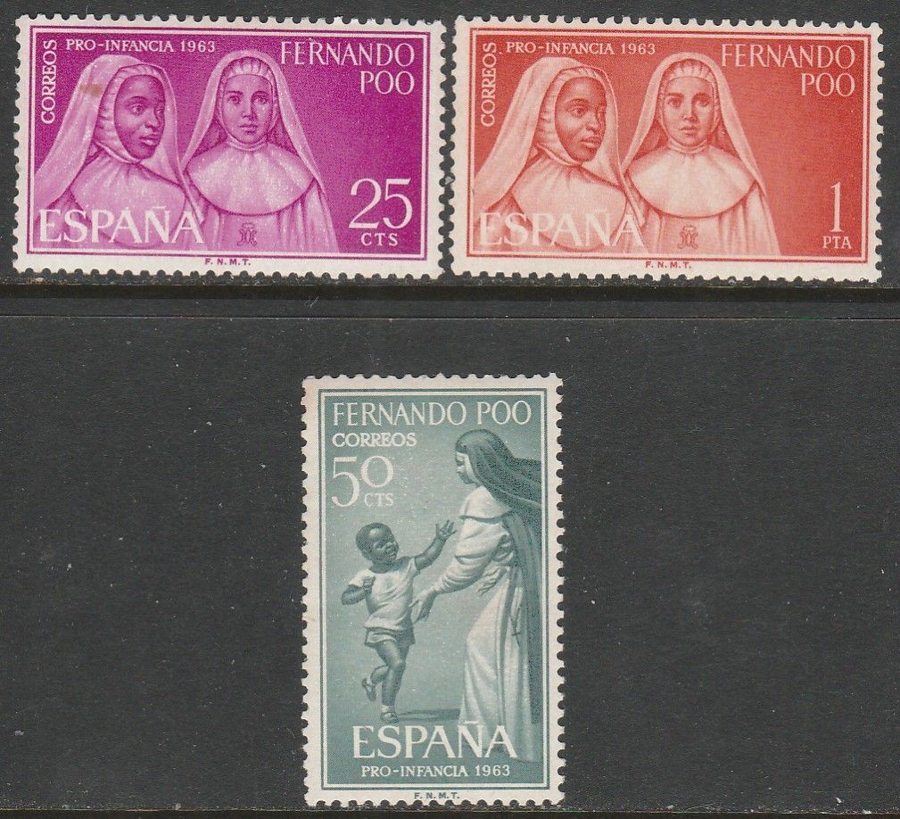 Fernando POO 204-206, Nuns, Child Welfare. Mint, NH. VF. (980) | Europe ...