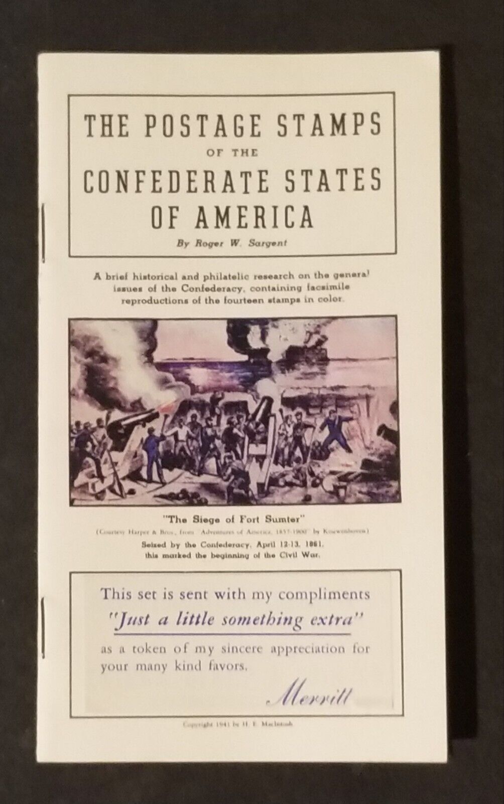 Tasco Confederate States Postage Stamps Booklet 14 Facsimile ...