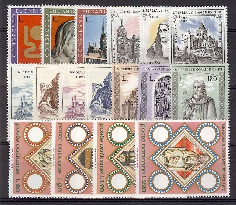 1973 Vatican City - Sc# 531-547 - Complete year set - MNH | Europe ...