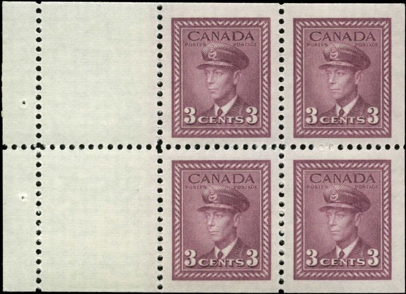 Canada Scott #252a SG #378b Booklet Pane of 4 Mint Never Hinged ...