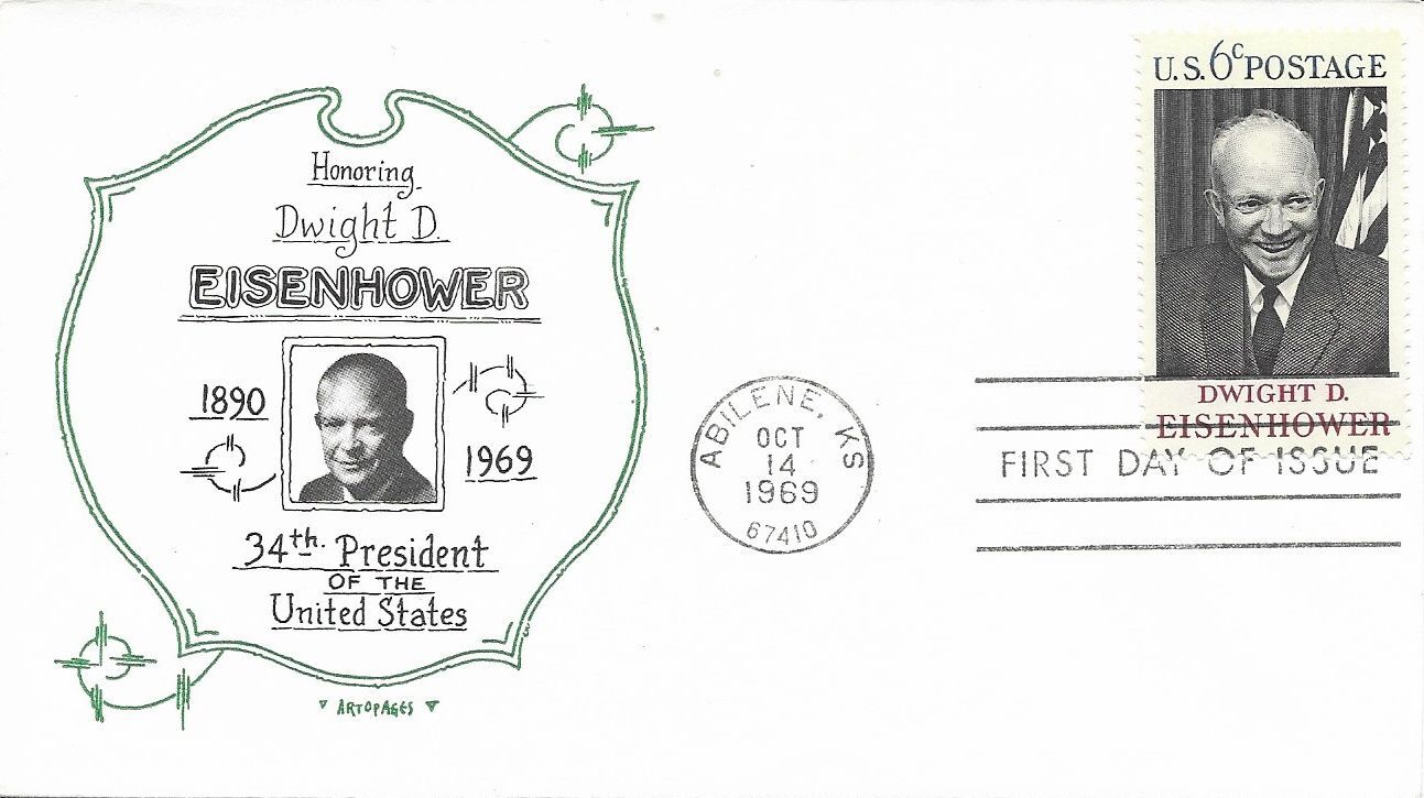 1969 FDC, #1383, 6c Dwight D. Eisenhower, Artopages | United States ...