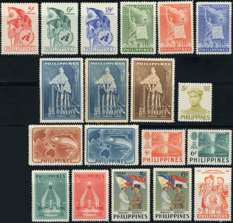 Philippines #569-588 Republic Issues 1951-1953 Postage Stamp Collection ...