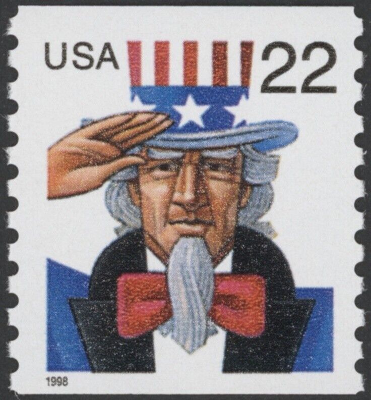 1999 US Scott #3353 - 22¢ Uncle Sam, Water Activated Coil Single MNH ...