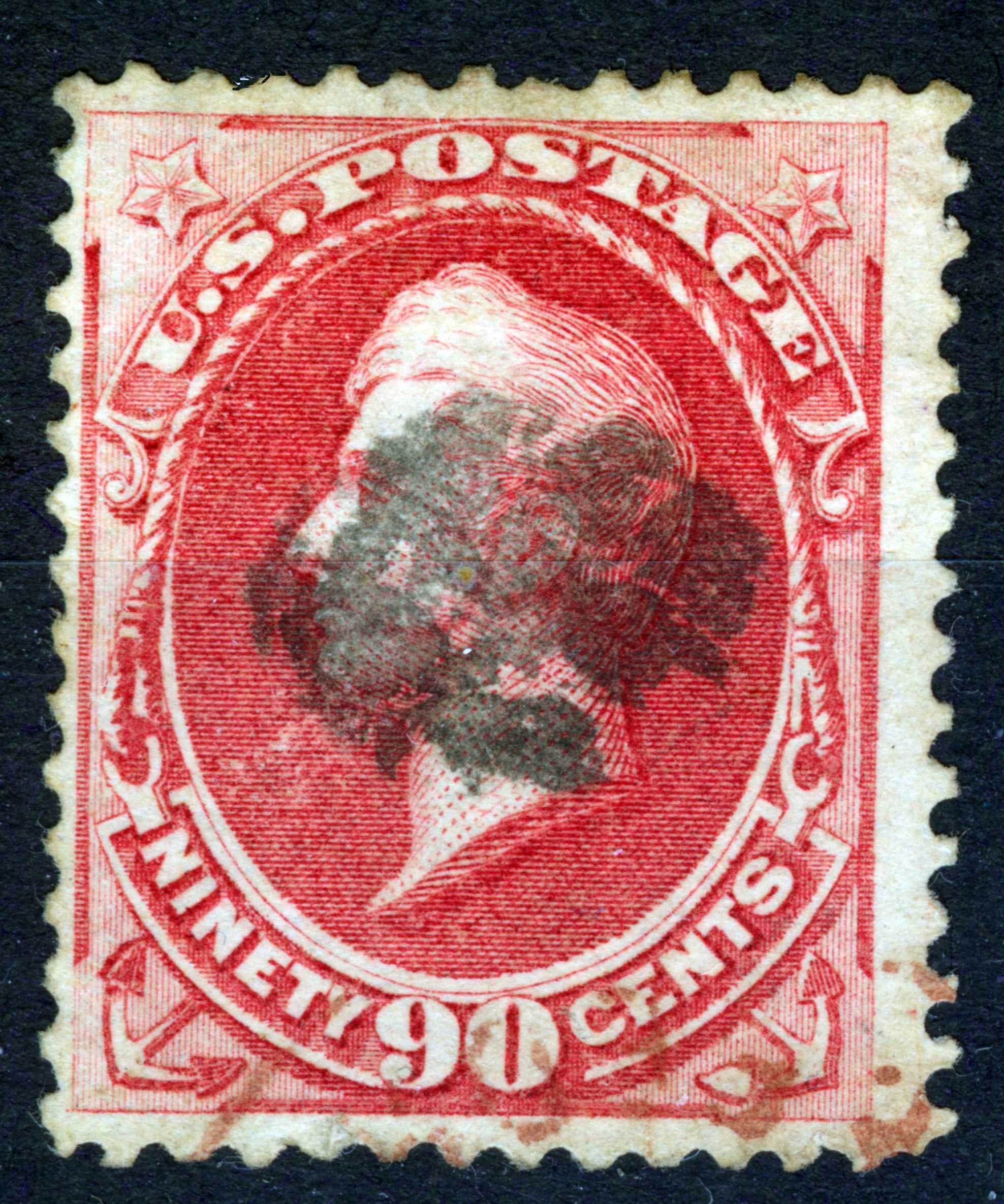 USA,1873,CERTIFICATE APS 231827,SCOTT #166 Commodore P., 90c,Rose, USED ...