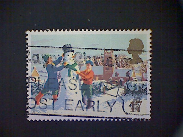 Great Britain, Scott #1340, used(o), 1990, Christmas, Snowman, 17p ...