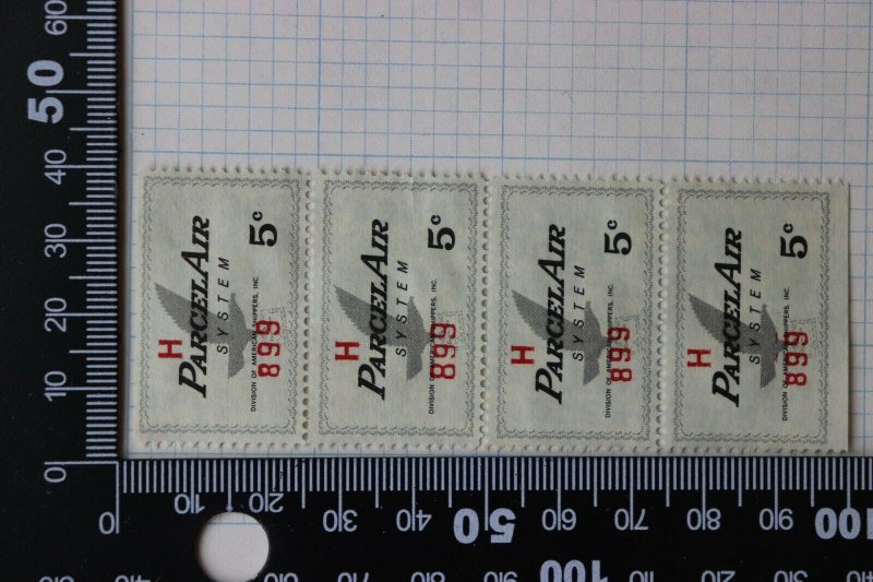 Parcel Air System American Shippers Inc Local Post Mail 5c strip no gum ...