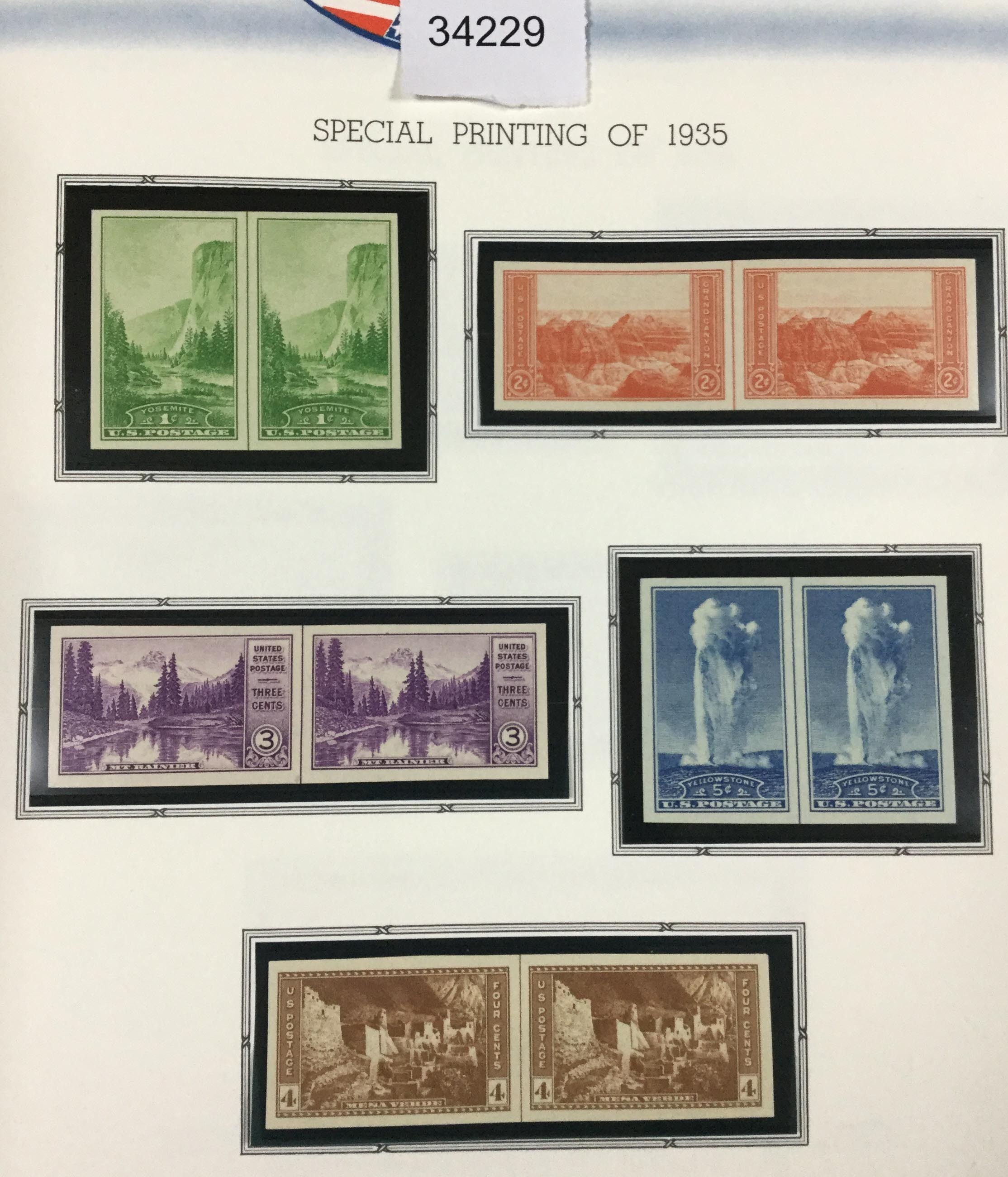 US Stamps Mint 1c-10c 10 Imperf Line Pairs Collection LOT #34229 ...