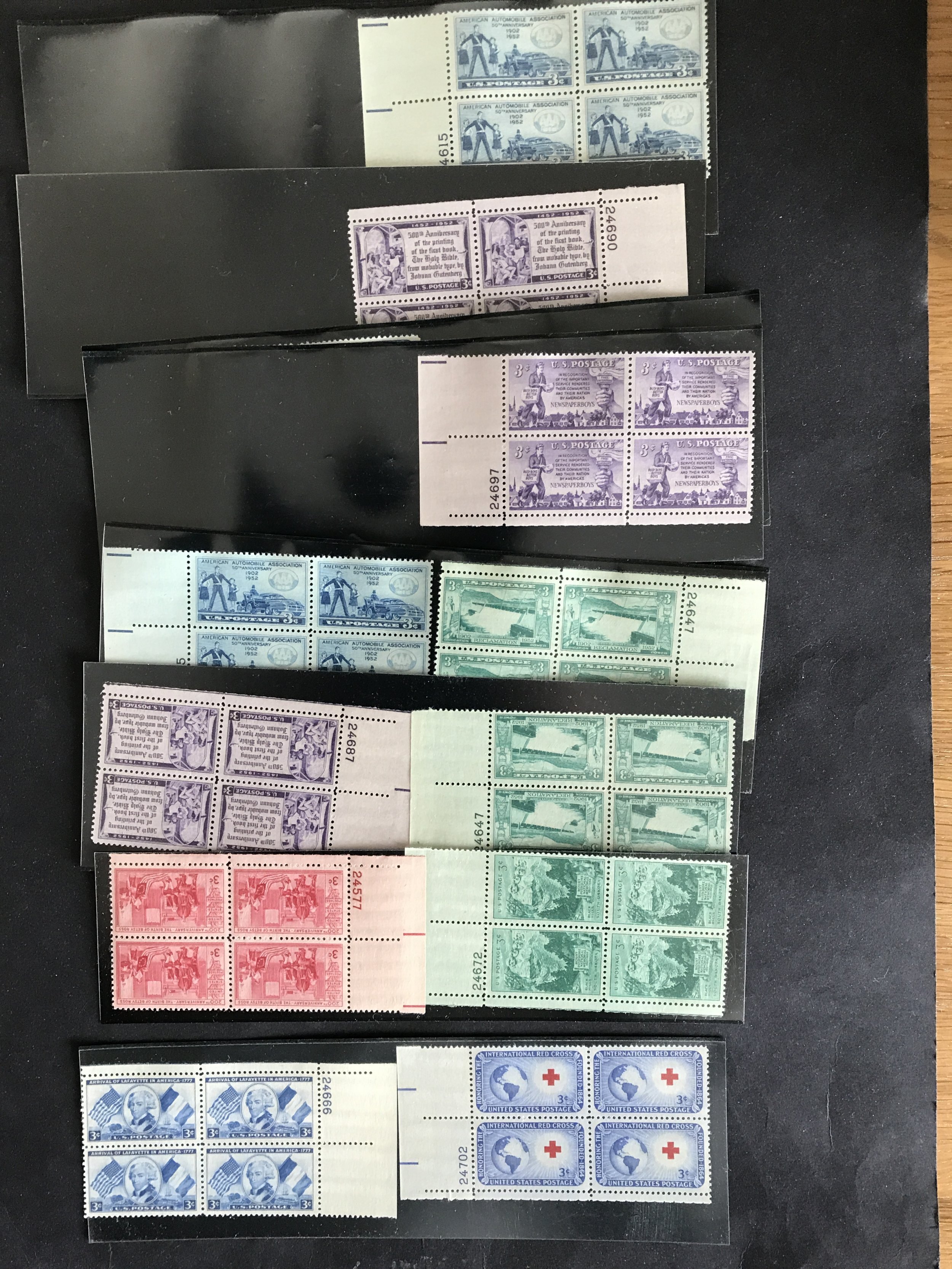 USA 1950’s etc Group of UM Stamp Plate Number Blocks. | United States ...