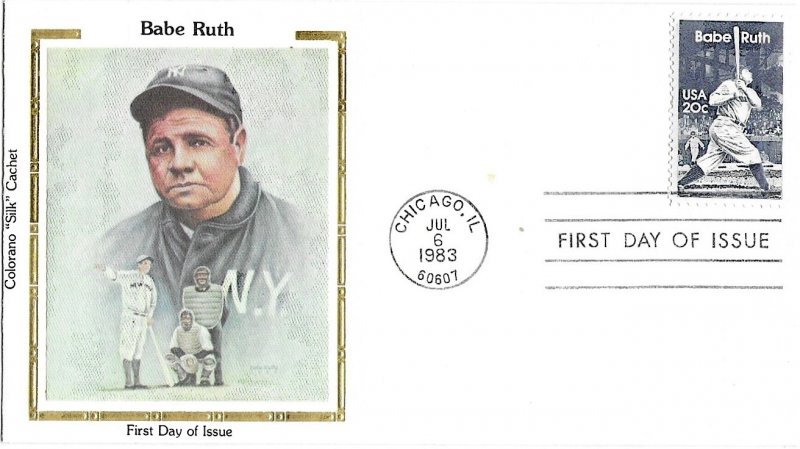 1983 FDC, #2046, 20c Babe Ruth, Colorano (D-319) | United States ...