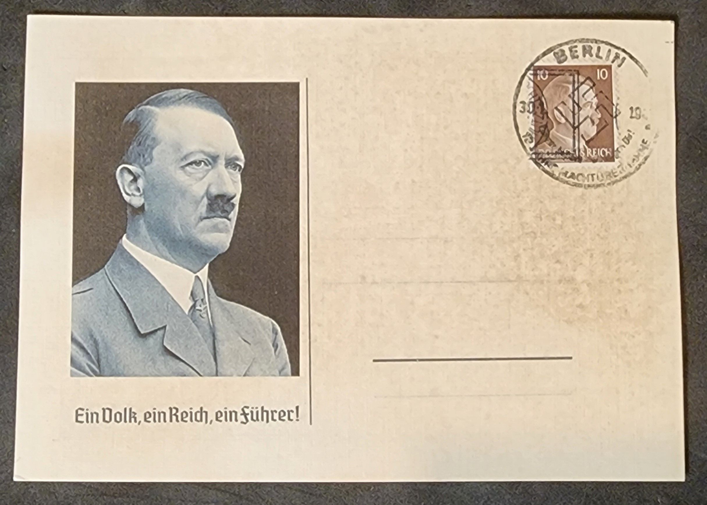 Nazi Germany Third Reich NSDAP Propaganda Postcard Adolf Hitler WW2 ...