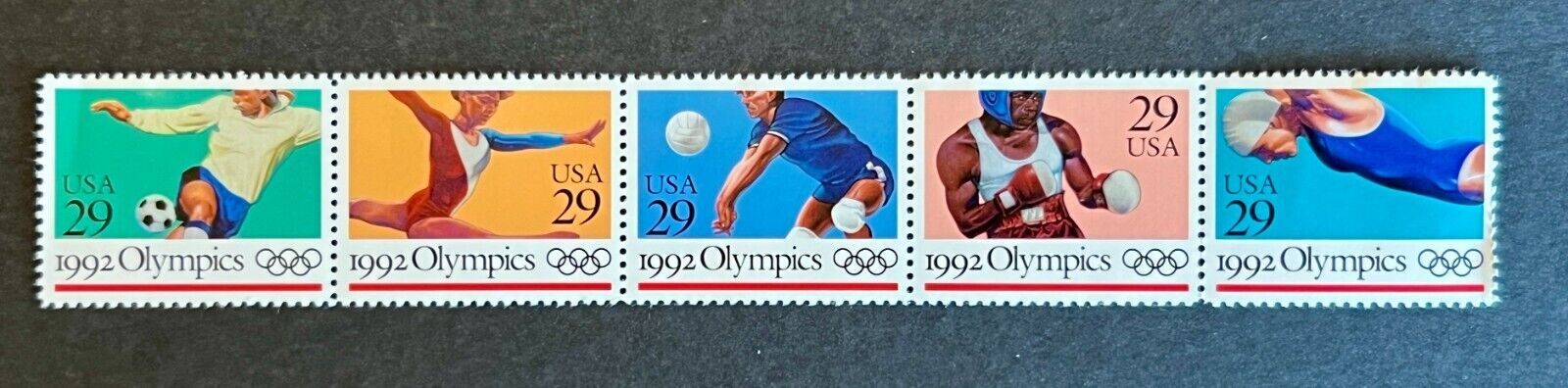 Scott#: 2641a - 1992 Summer Olympics 5x29¢ Horizontal Strip of 5 Stamps ...