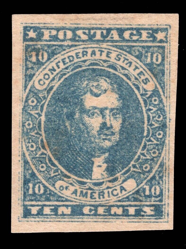 US Stamps CSA #2B Imperf Dark Blue Mint OG LH LOT #92907* | United ...