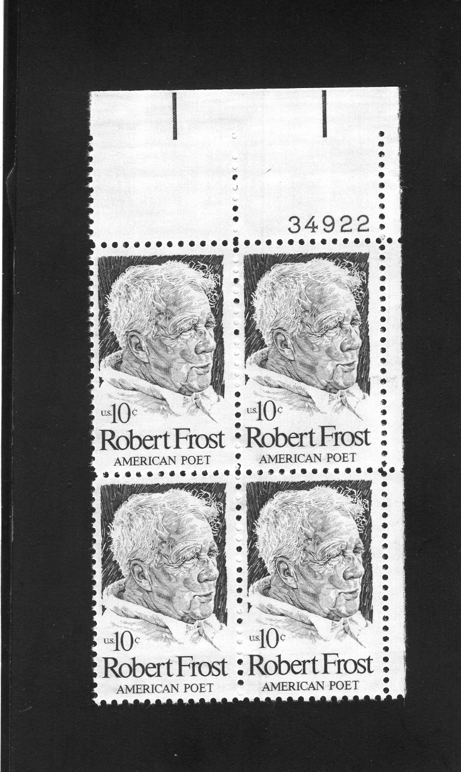 1526 Robert Frost, MNH UR-PB/4 (#34922) | United States, General Issue ...