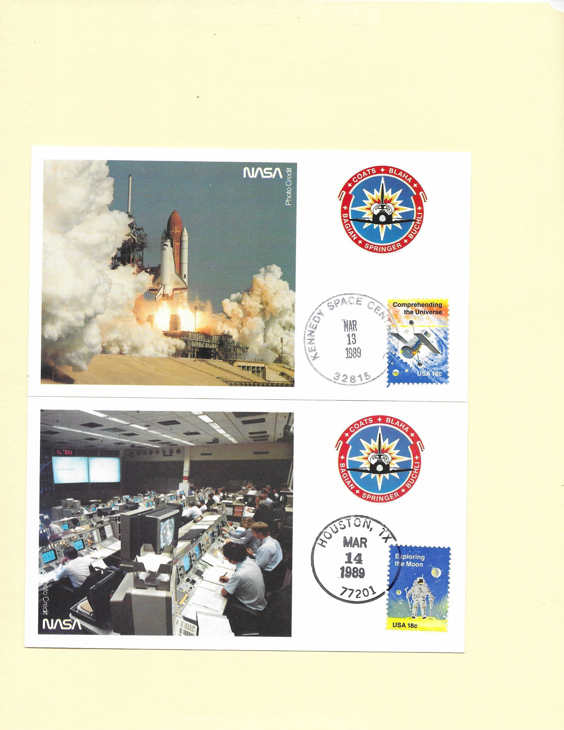 13 Mar 1989 Space Cards (2), STS-29 Space Shuttle Discovery | United ...