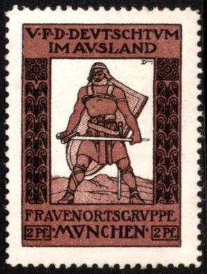 Vintage Germany Propaganda Poster Stamp German Foreign Women's Local ...