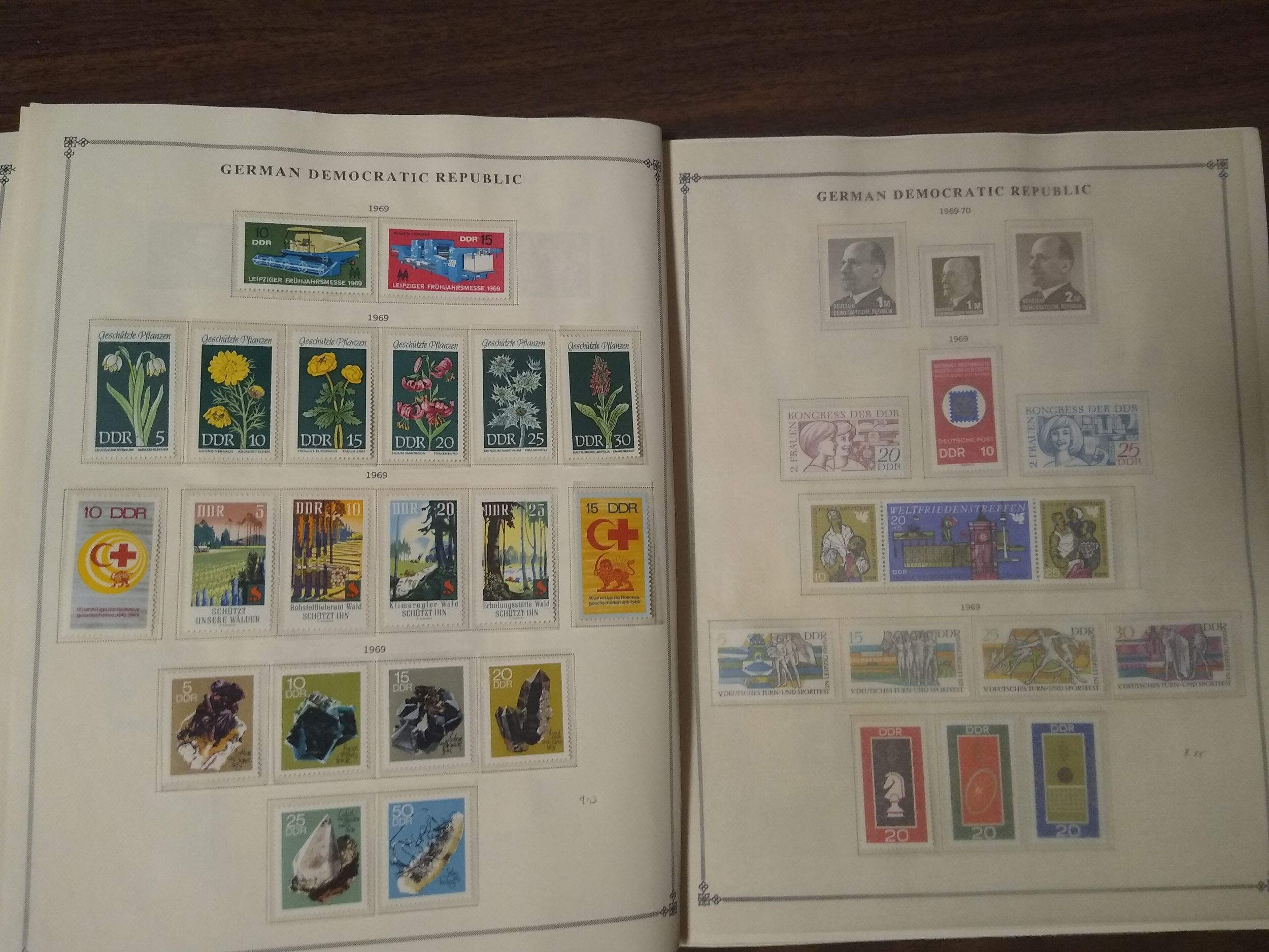 collection on pages Germany DDR 1968-69 mostly complete mint most MNH ...