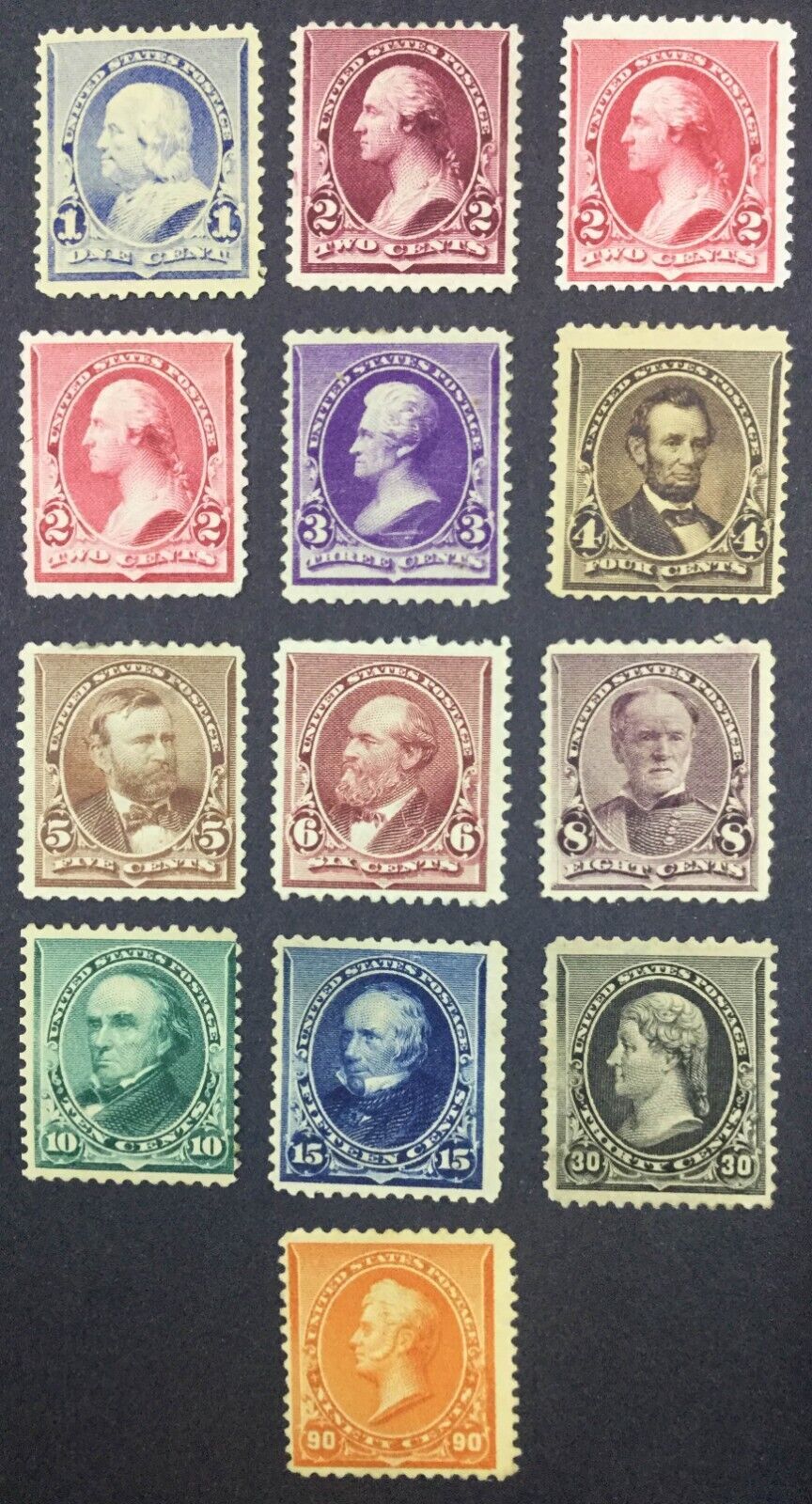 US Stamps #219-229,219D,220A Mint OG H/1nh(220)/5ng LOT #76570 | United ...
