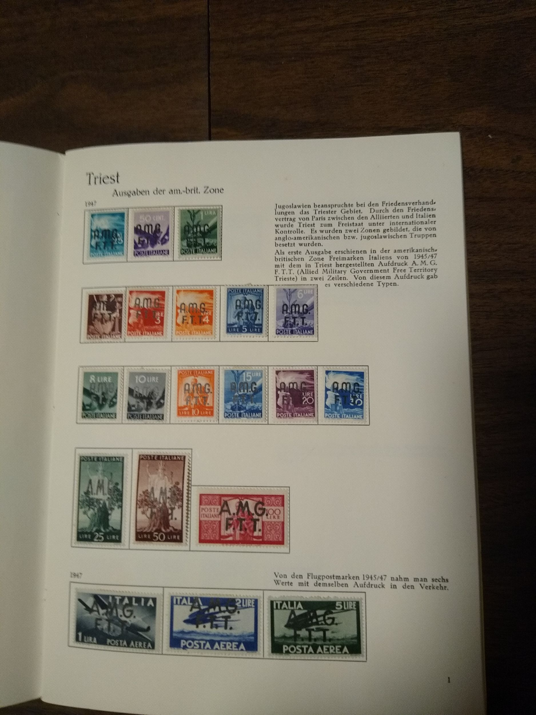 collection on pages Italy Trieste 1947-54 on Behrens album pages CV ...