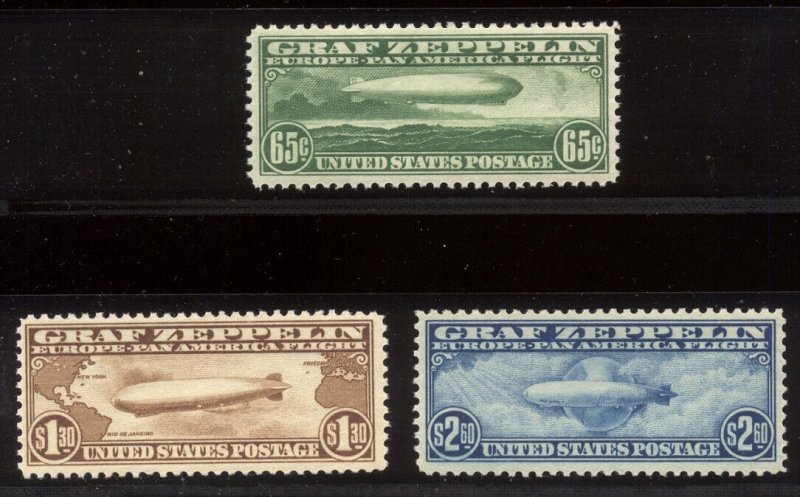 U.S. #C13-15 CHOICE Mint NH w/ Cert - 1930 Graf Zeppelin Set | United ...
