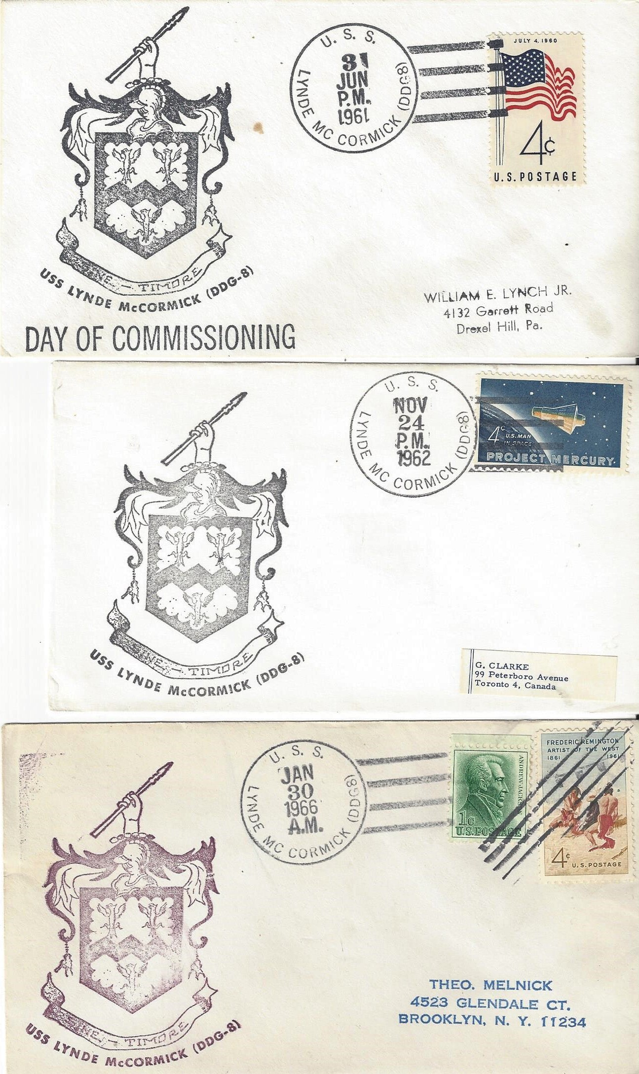 US Navy USS Lynde McCormick DDG 8 1961 Commissioning, 1962, 1966 ...