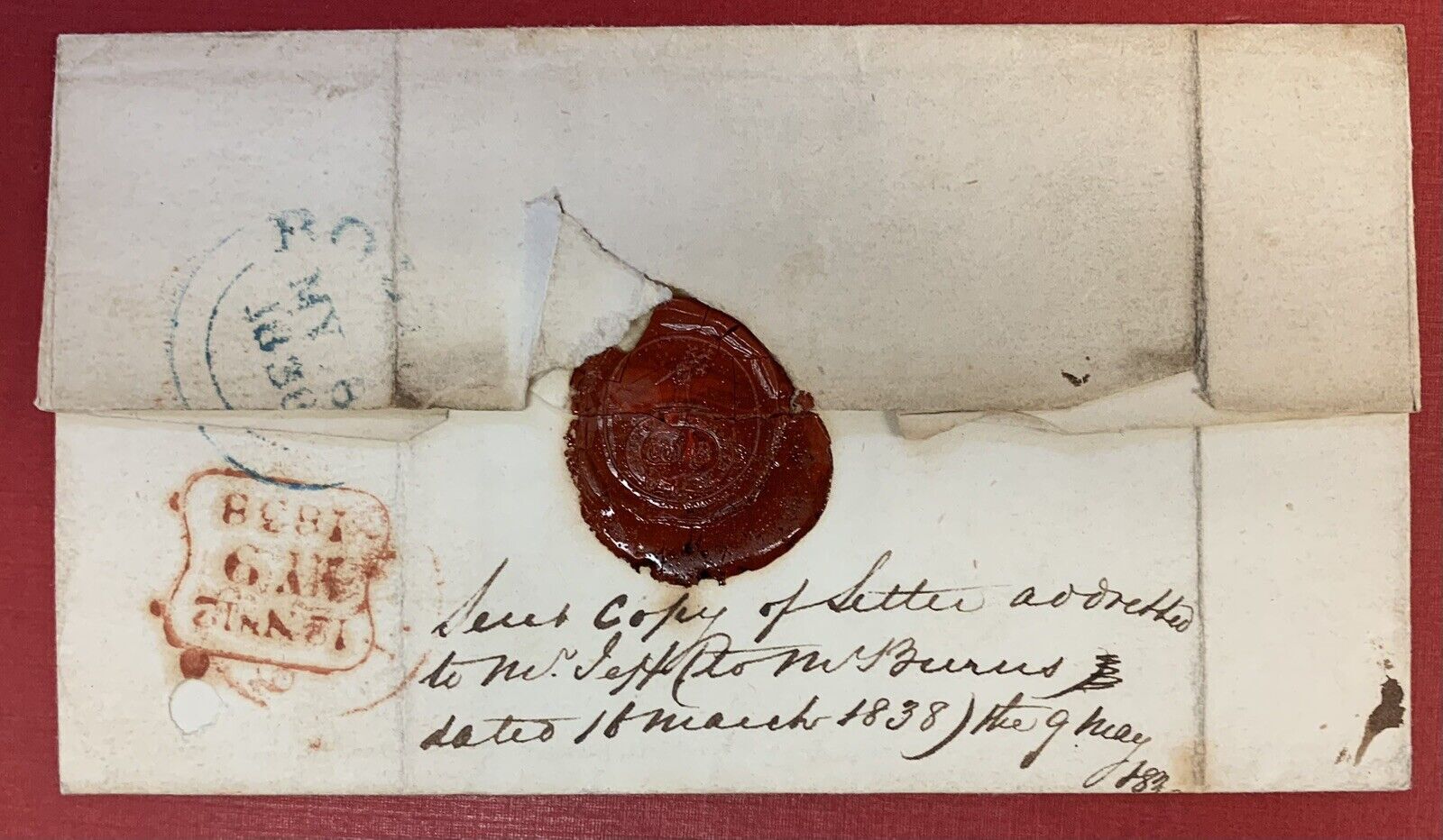 Great Britain, England, 1838 Stampless Cover/Letter, 4 Postal Markings ...