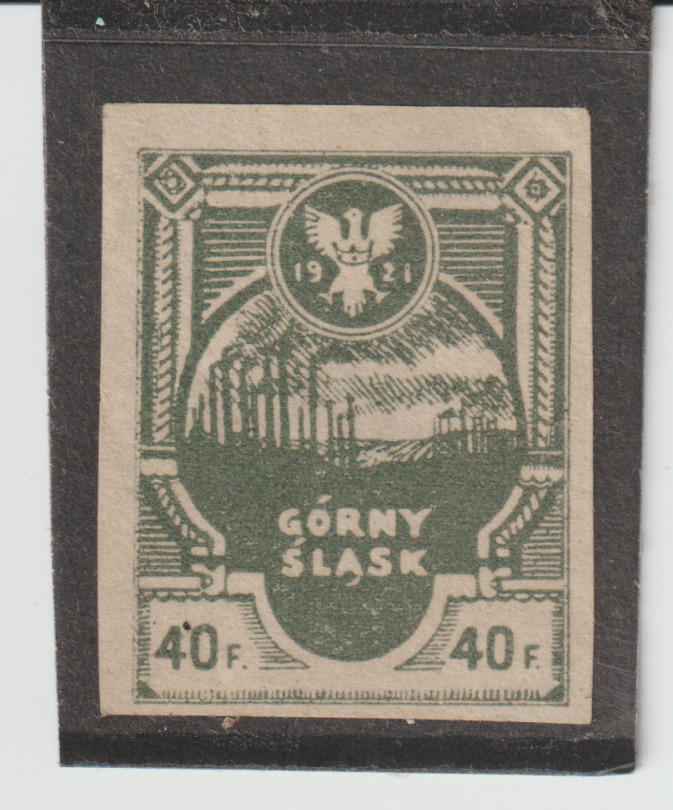 MNG 1921 Poland 40 F. Stamp Upper Silesia Gorny Slask Imperforated ...