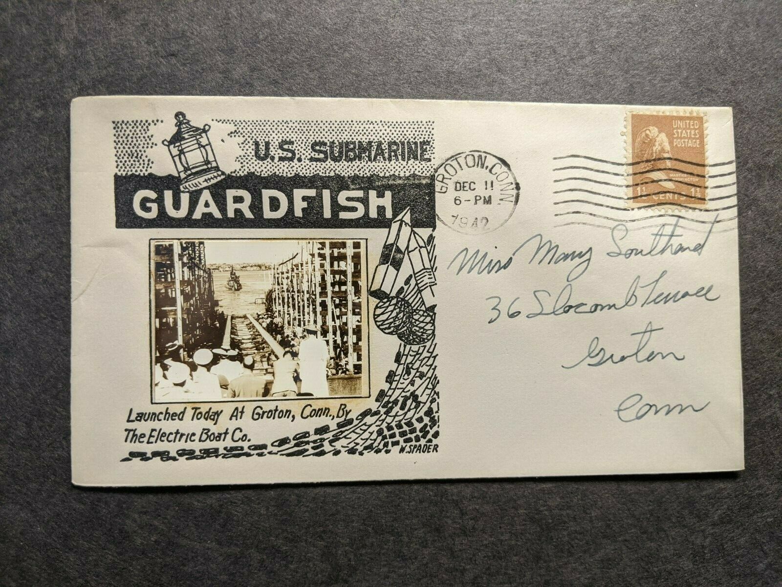 Submarine USS GUARDFISH SS-217 Naval Cover 1942 Photo Launch Cachet ...