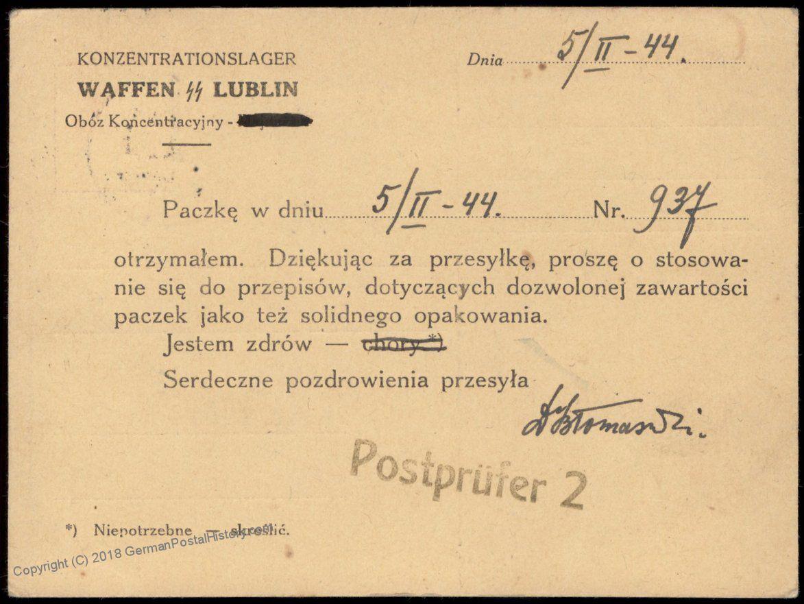 3rd Reich 1944 Concentration Camp Majdanek KL Lublin Waffen SS Inmate ...