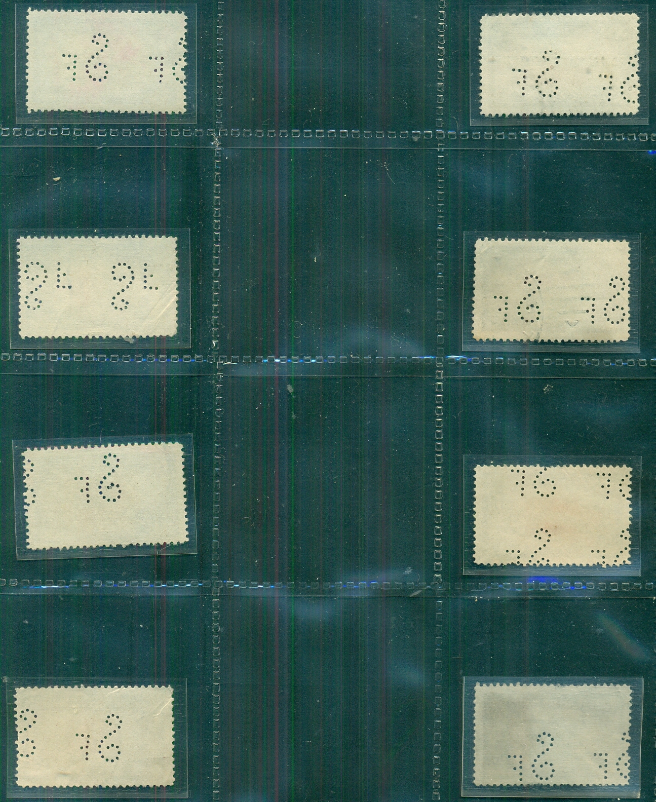 US #909-21, Overrun Countries w/PERFINS, 8 diff, quite unusual, VF ...