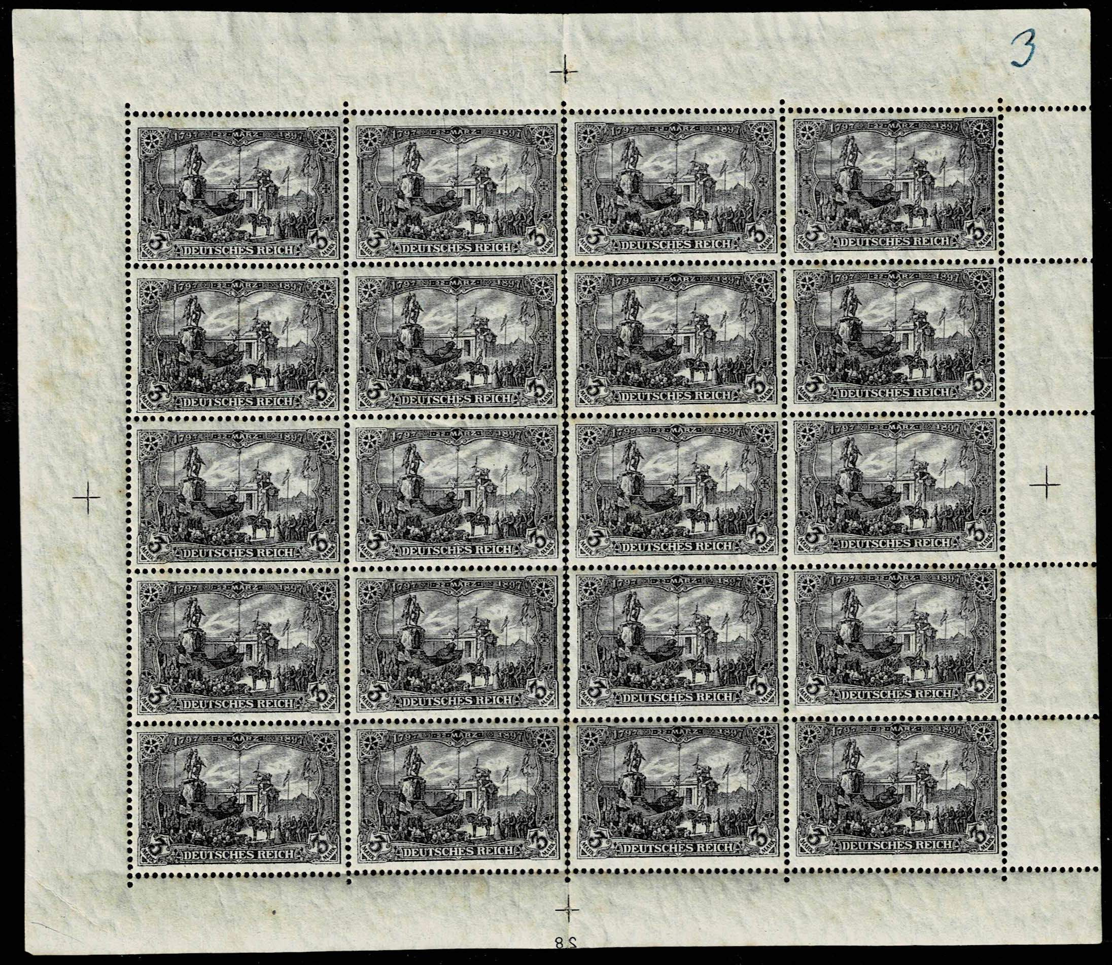 Germany 1918 ,Sc.#94b MNH, colour black gray violet (Michel#96BIIb ...