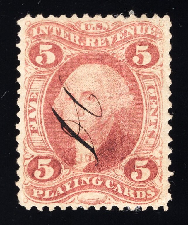 US# R28c - 5 Cents, Red , Playing Cards - Used - Cat:$40.00 | United ...