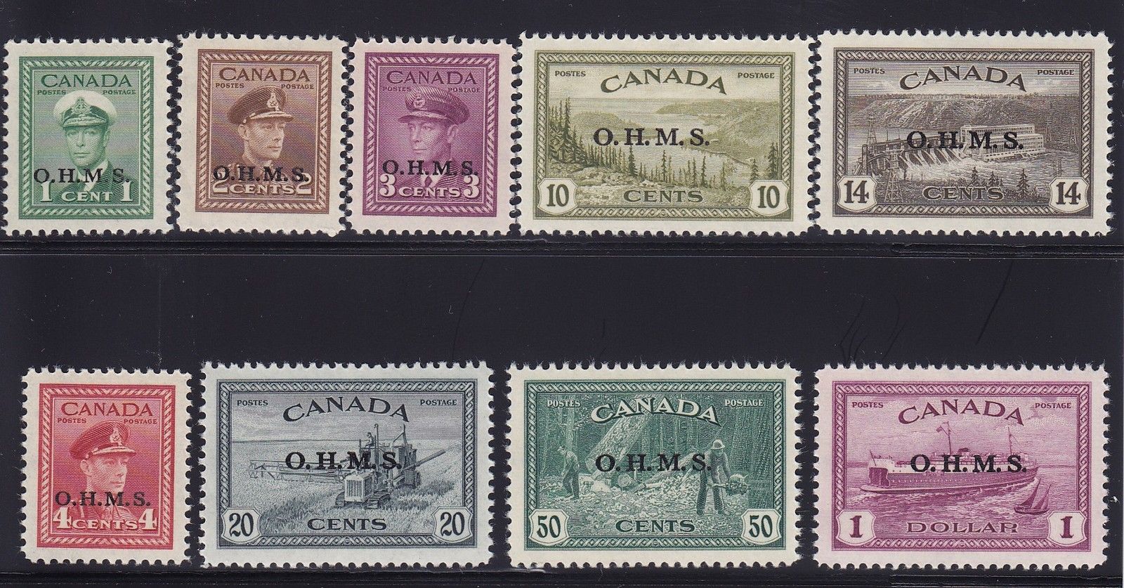 Canada Scott #O1 - O10 set VF never hinged nice color cv $ 311 ! see ...