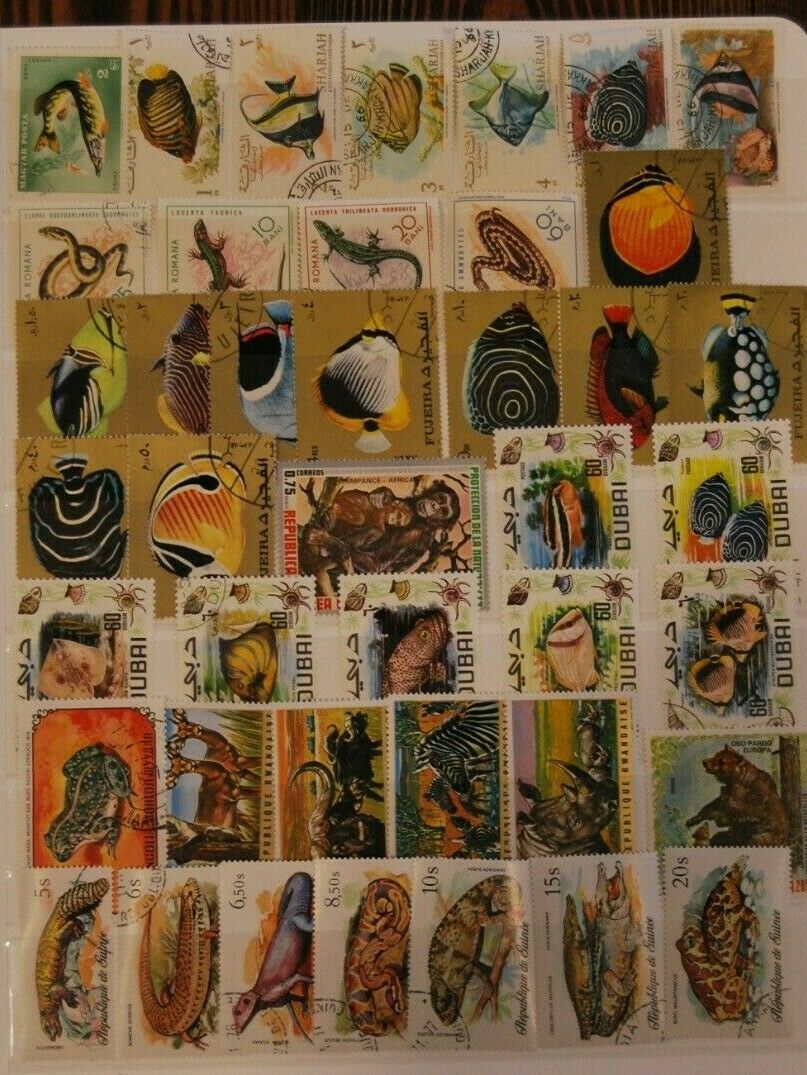 Topical Stamps 100 Different Space Birds Animals Dogs Art & More 5 diff ...