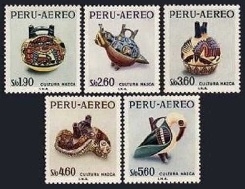 Peru C218-C222,MNH.Mi 689-693. Painted pottery jugs,pre-Inca Nazca ...
