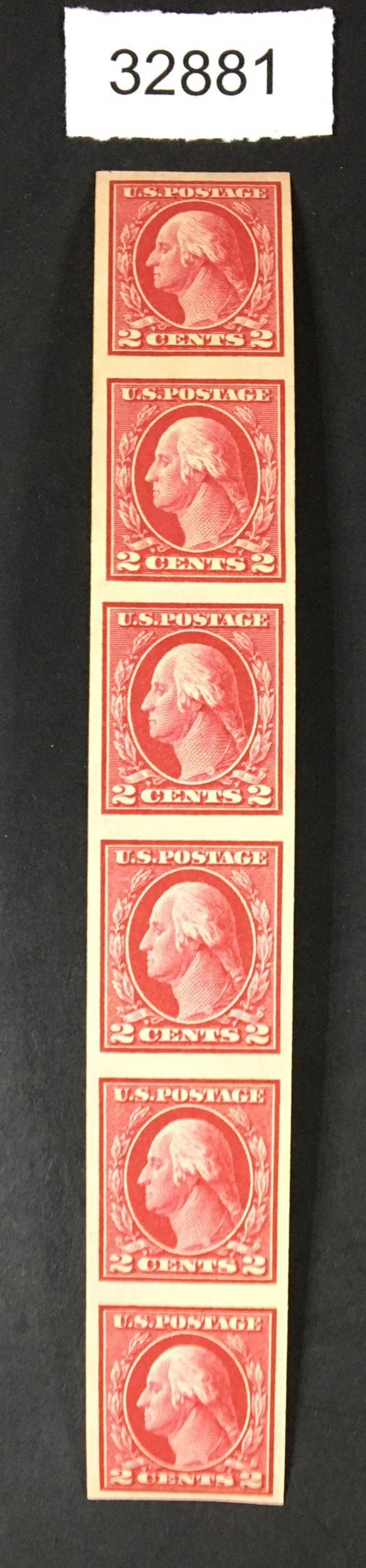US Stamps # 409v Coil Imperf Paste-Up Strip of 6 Mint OG NH $ LOT ...