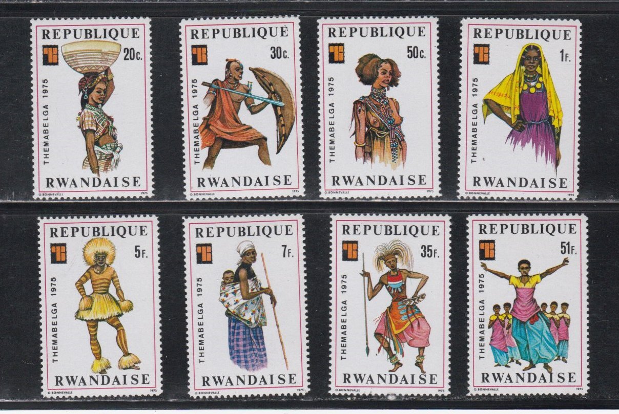 Rwanda # 705-712, Native Costumes, Mint NH,1/2 Cat | Africa - Rwanda ...