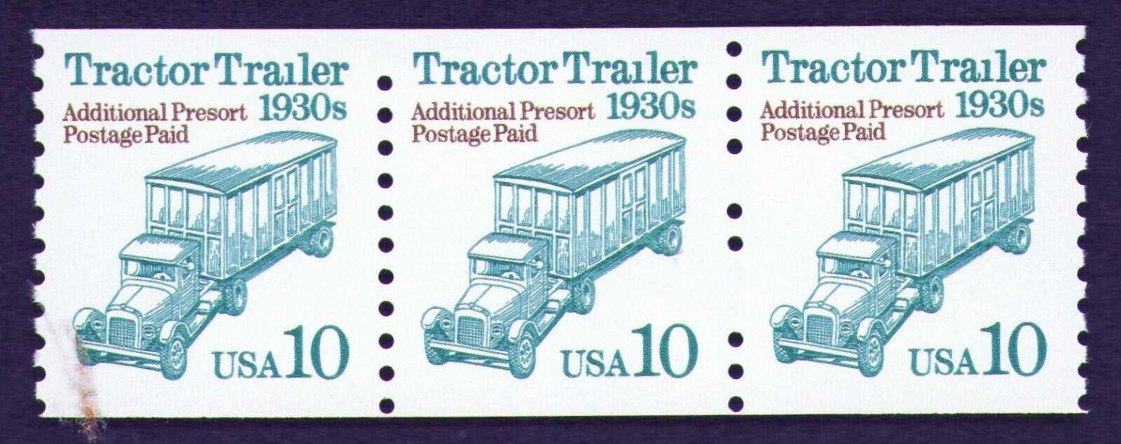 SC#2458 - 10c Tractor Trailer Coil Strip of 3 MNH | United States ...